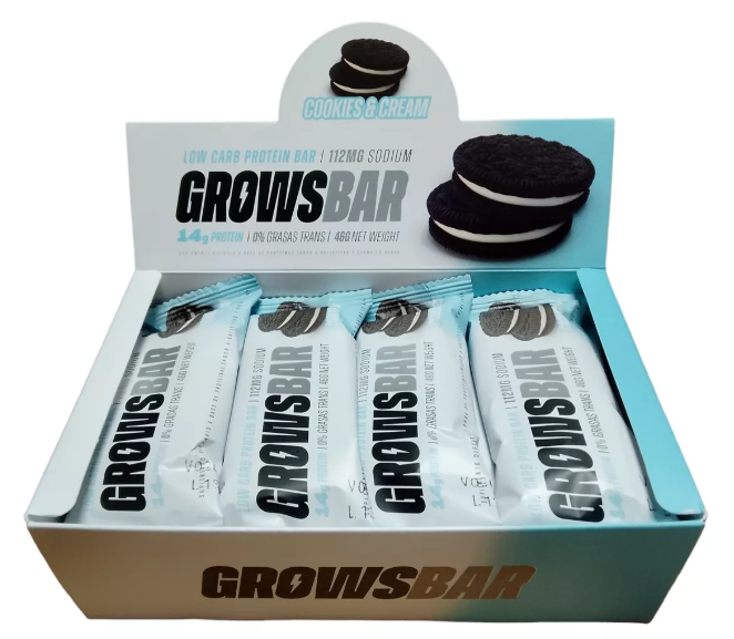 CAJA X 12 BARRITAS PROTEINA GROWSBAR LOWCARB- WORLD NUTRITION | Workup